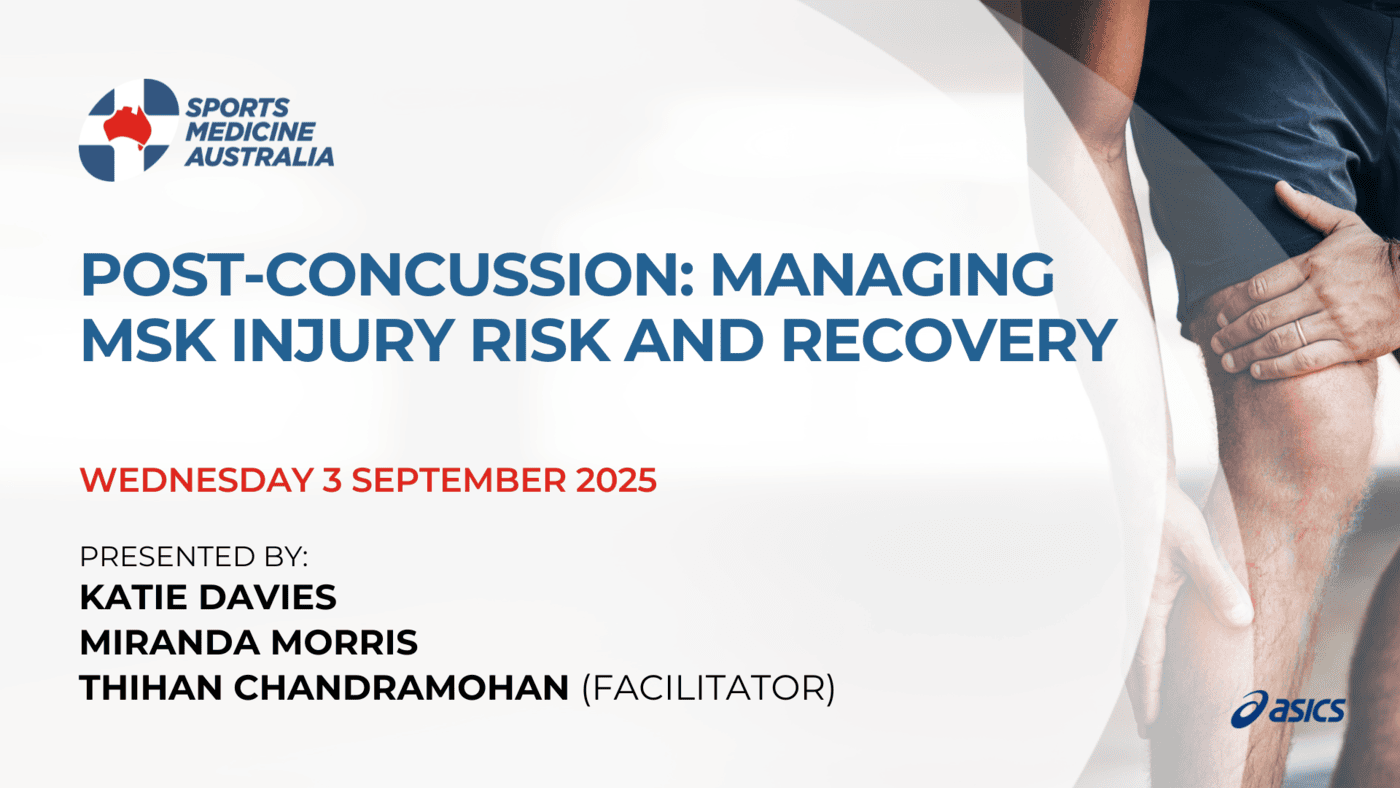 SMA Event: Post-concussion managing MSK injury risk and recovery